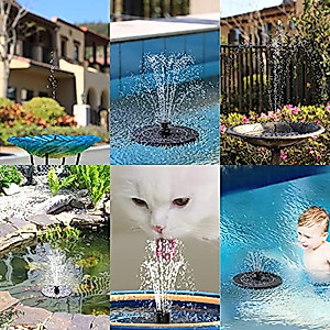 AMZtime Solar Fountain Pump 3.5W Solar Water Fountain Pump with 6 Nozzles, Solar Powered Pump for Bird Bath, Fish Tank, Pond, Garden, Outdoor and Aquarium