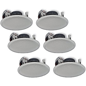 Yamaha Natural Sound Custom Easy-to-install In-Ceiling Flush Mount 2-Way 150 watts Speaker (Set of 6) with 8" Cone Woofers & 1" Swivel Titanium Dome Tweeter