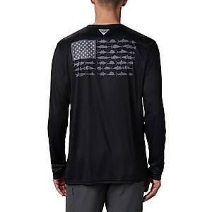 Columbia Men's Standard Terminal Tackle PFG Fish Flag LS, Black/Graphite, XX-Large