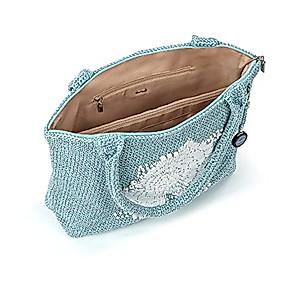 The Sak womens Classics Hand-crochet Carry-all Crafted Classics Hand Crochet Carry All, Chambray Floral Embroidery, One Size US