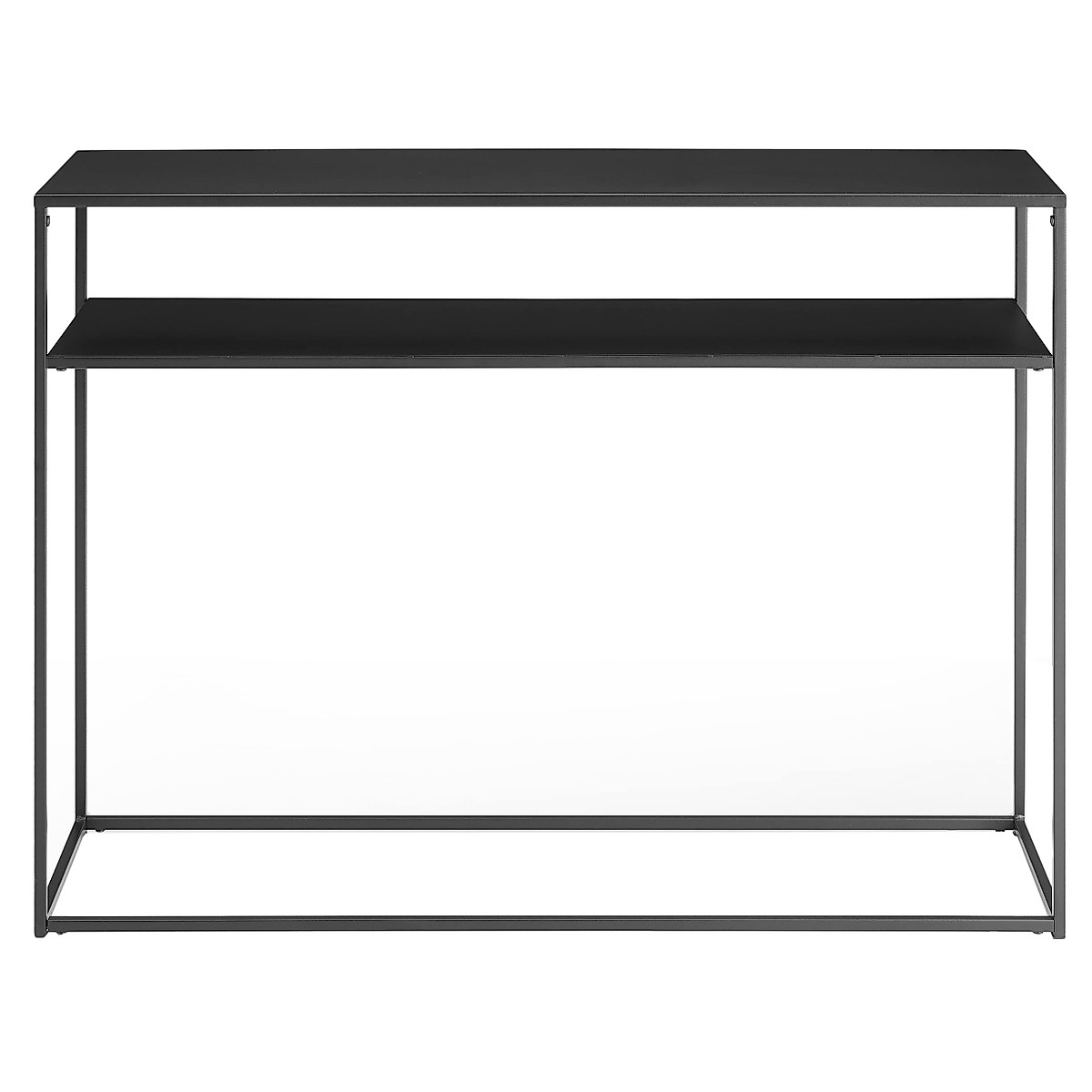 Crosley Furniture Braxton Sofa Console Table with Storage Shelf for Hall, Entryway, or Living Room, Matte Black