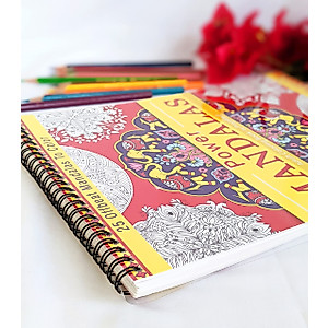 Power Mandalas Coloring book for adults, Spiral bound paperback, stress relieving intricate Offbeat mandalas for grown-ups