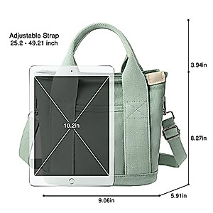 Canvas Tote Bag for Women Stylish Crossboy Handbag Casual Hobo Bag Top Handle Satchel with Multiple Pockets (A-Green)