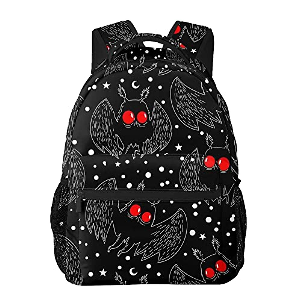 Mothman Night Backpack Large Capacity School Book Bag Laptop Backpacks Lightweight Travel Bookbag Boys Daypack