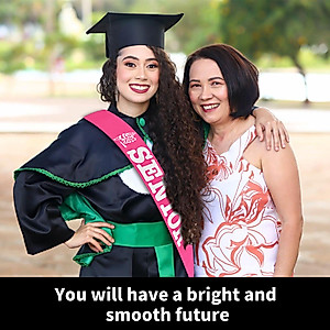 Class of 2025 Senior Sash, Hot Pink Satin Finally Graduated Sash with Silver Printing Letters Cheerleader Senior Sash for Class of 2025 Graduation Party Celebrations Supplies(Hot Pink+Silver)