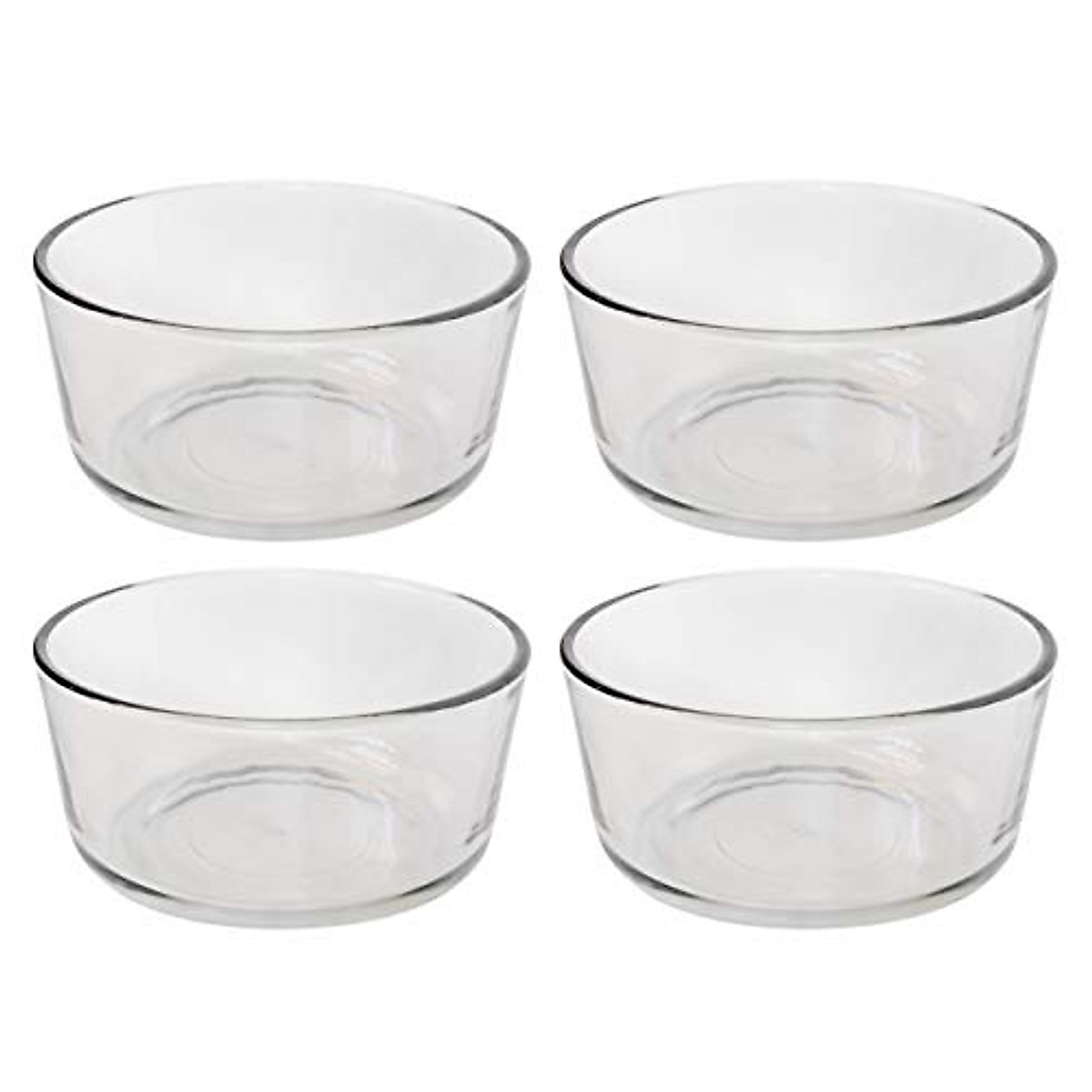 Pyrex Simply Store 7201 4-Cup Round Clear Glass Food Storage Bowls - 4 Pack Made in the USA