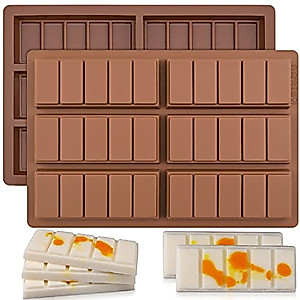 Wax Melt Molds Silicone,Rectangle Silicone Wax Melt Chocolate Bar Mold for Wickless Wax Melt Candles Chocolate Bakeware Molds