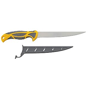 Smith’s 51055 RegalRiver 7-Inch Fillet Knife – Yellow & Grey – Stainless Steel Blade – TPE Soft Grip Handle – Durable Plastic Sheath – Lanyard Hole – Freshwater Fishing Knife – Fish Cleaning Knife