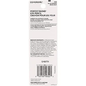 CoverGirl Perfect Blend Eye Pencil, Black Brown [110] 0.03 oz (Pack of 4)