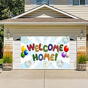 Labakita Welcome Home Backdrops for Housewarming Patriotic Military Decorations, From the Hospital / Welcome Home Sign, Family Party Supplies, Welcome Back Photo Props
