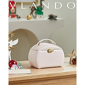 Vlando Kids Musical Jewelry Box for Girls with Drawer, Music Box with Ballerina and Stickers for Birthday Bedroom Decor, Gifts for Girls Kids Christmas Thanksgiving Gifts 2024 - Light Pink