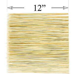 DecorRack 100 Natural Bamboo Skewer Sticks, Natural Wood Barbecue Skewers for Grilling, Kabob, Fruit, Appetizers, Cocktail, Brunch, Chocolate Fountain, BBQ Skewers, 12 inch (Pack of 100)