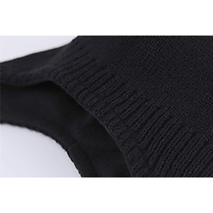 Connectyle Outdoor Men's Daily Beanie Hat Warm Snow Ski Cap Winter Fleece Earflap Watch Hat Black