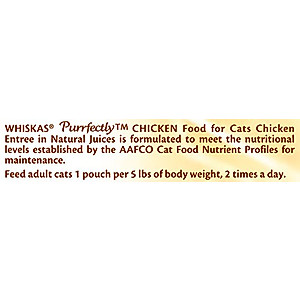 WHISKAS PURRFECTLY Chicken Wet Cat Food Chicken Entree Flavor 3 Ounces (Pack of 24)