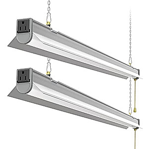ADUB 2 Pack Linkable LED Shop Lights, 7800LM 3.6FT 60W LED Garage Ceiling Light, Super Bright 5000K Utility Workshop Lights, LED Workbench Light Garage Lighting, Bay Light, Basement Light, UL Listed