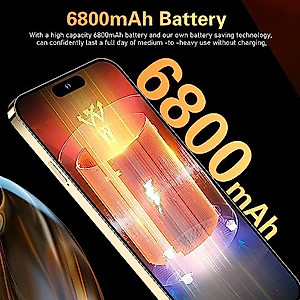 xixaomiro i14Pro 2023 Unlocked 5G Android Cell Phone 8GB + 512GB 1TB Expandable 6.7 "FHD 90Hz Display Screen 6800mAh Battery Mobile Phone 13 MP/48MP Camera Dual Sim Card (Blue)