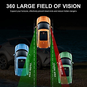 LivTee Blind Spot Mirror, Double Adjustable Mounted Blindspot Mirror HD Glass Wide Angle View, Side Rearview Mirror Universal, Left