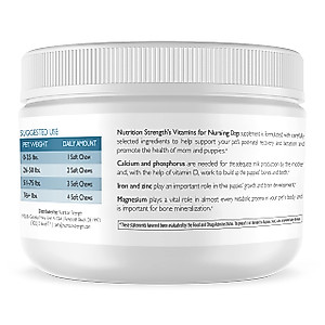 Nutrition Strength Vitamins for Nursing Dogs to Support Lactation and Post-Natal Recovery, Promote Milk Quality and Healthy Puppies with Calcium, Phosphorus, Magnesium and Zinc, 120 Soft Chews
