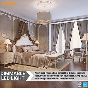 Sunlite 41637 LED B11 Clear Torpedo Tip Chandelier Light Bulb, 4.5 Watts (40W Equivalent) 300 Lumens, Candelabra E12 Base, Dimmable Energy Star and ETL Certified, 3000K Warm White, 6 Count