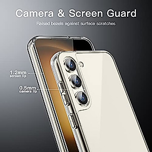 JETech Case for Samsung Galaxy S23 5G 6.1-Inch, Non-Yellowing Shockproof Bumper Protective Phone Cover, Anti-Scratch Hard PC Back (Clear)