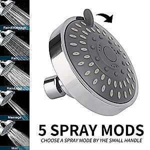 Solimeta High Pressure Shower Head, High Flow Bathroom Showerhead with Adjustable Brass Ball Joint