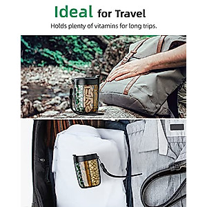 Large Supplement Organizer Bottle, Holds Plenty of Vitamins in 1 Monthly Pill Dispenser with Anti-Mixing & Wide Openings Design, Easy to Retrieve Meds, Includes 20 Pcs Stick-on Labels