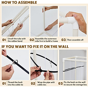 Stuffed Animal Storage Standing Storage Organizer Display Large Stuffed Animal Holder Plush Toy Storage for Kids Room Playroom Bedroom Nursery, Easy to Assemble PVC