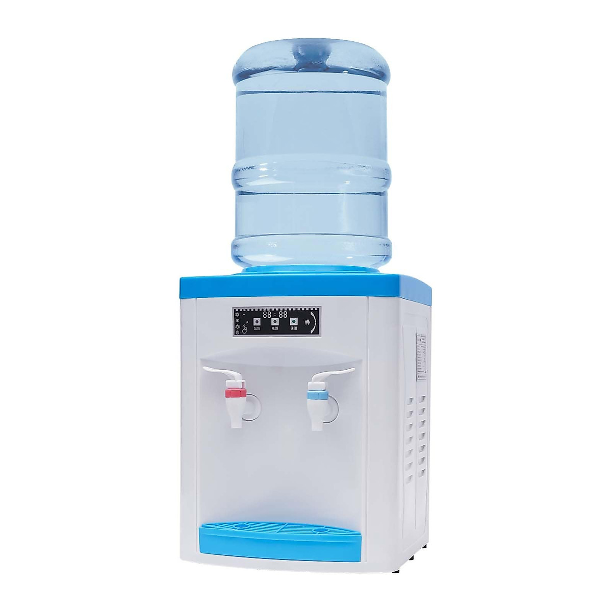 Water Cooler Dispenser Top Loading Hot and Cold Water Dispenser Countertop Water Cooler Holds 3 or 5 Gallon Bottles for Home, Office White