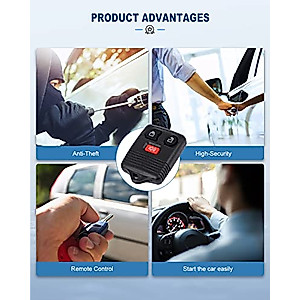 ECCPP CWTWB1U345 3 Buttons Keyless Entry Remote Key Fob Control Clicker Transmitter 98-14 Ranger Replacement for M azda for L incoln for F ord for M ercury Series CWTWB1U345 (1x)