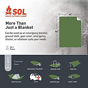 Survive Outdoors Longer Heavy Duty Emergency Blanket, 5 x 8 ft Green