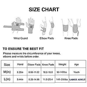 TXJ Sports Adult/Youth Knee Pads Wrist Guards with Elbow Pads Protective Gear Set for Skating Roller Inline Skating Derby Rollerblading Cycling bike scooter