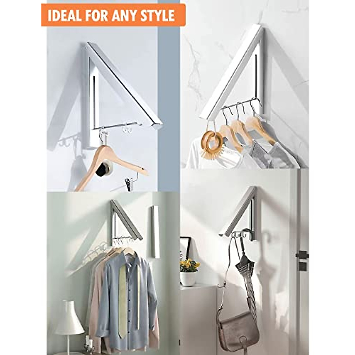 Ollacy Folding Clothes Retractable Rack Hanger