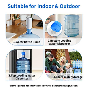 SEVCHY 3 and 5 Gallon Water Jug Cap, Reusable Food Grade Silicone Replacement Cover for 55mm Opening Water Jug Lid, Non Spill Water Bottle Caps - pack of 3