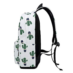 Joymoze Waterproof Cute School Backpack for Boys and Girls Lightweight Chic Prints Bookbag Cactus