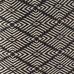 Modern Boho Farmhouse Black Ivory Woven Outdoor Pouf Ottoman Outdoor Patio Accent Decor Furniture Footstool