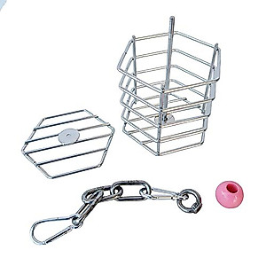 Stainless Steel Food Fruits Basket for Budgies Eclectus Parrot , Black Headed Caique Cheeks Macaw, Lovebird, Green cheek Conure, Bird Cage Feeder, Squirrel & Hamsters Feeding Device, Bird Feeder