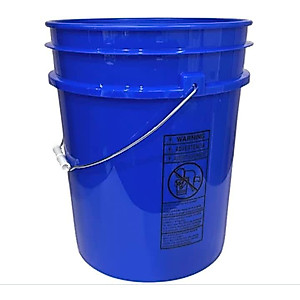 House Naturals 5 Gallon Plastic Blue Food Grade Made in USA Bucket Container with Air Tight Screw on Lid (Pack of 3)