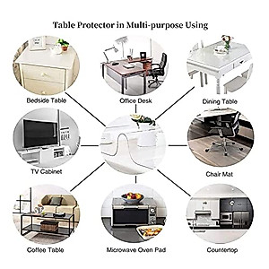 Clear PVC Desk Chair Mat Office Chair Mat for Hardwood Floor, Non-slip Entrance Door Mats, Can Be Cut,2.0mm Thick,Hardwood Floors Protection Pad for Cycling Bike/Table/Desk/Chairs,40/50/60/70/80/90/10