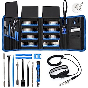 STREBITO Precision Screwdriver Set 142-Piece + Anti Static Wrist Strap Bundle, Electronics Repair Toolkit for iPhone, MacBook, Computer, Laptop, PC, Tablet, PS4, Xbox, Nintendo, Game Console