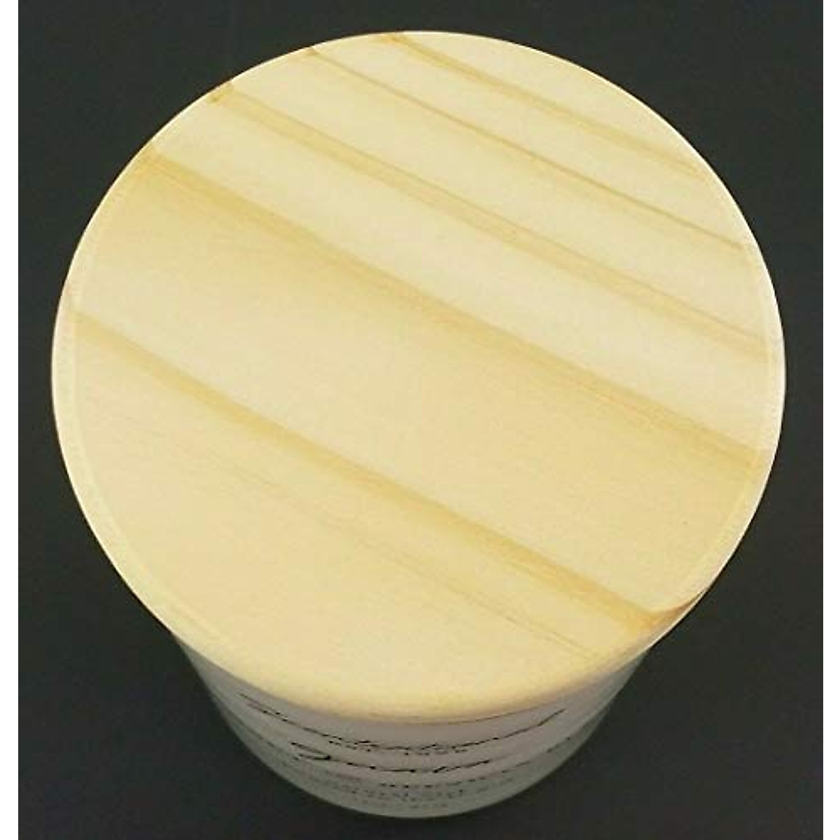 Natural Coconut + Beeswax Scented Candle Storm (in Cursive) in Glossy White Jar with Wooden Lid, 11 Oz.