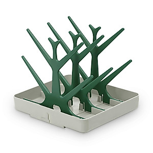haakaa Baby Bottle Drying Rack with Drying Mat, Foldable & Space Saving Bottle Dryer Tree for Bottles, Teats, Pump Parts, Ladybug, Accessories, Cups, Great for Home & Travel - Bluestone