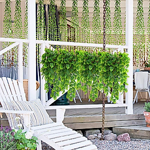 CATTREE Artificial Monstera Vines 2 Pack, Fake Ivy Tropical Leaf Jungle Leaves Plant Vine Greenery Artificial Hanging Plants for Home Kitchen Garden Office Wedding Wall Decoration