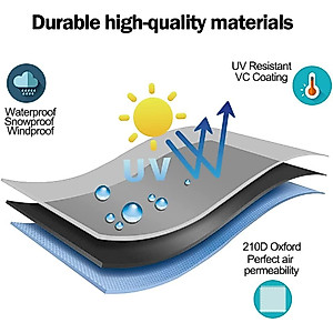 Heavy Duty Patio Furniture Table Cover, Outdoor Rectangular Waterproof Dining Table and Chair Set Cover General Purpose Furniture Cover, Waterproof Outdoor Sectional Set Cover, 67”Lx37”Wx28”H, Black