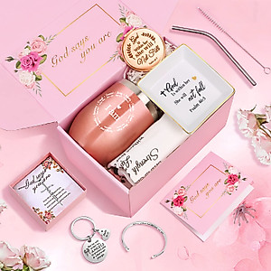 Christian Gifts for Women, Inspirational Birthday Gift Set for Women, Spiritual Religious Catholic Gifts Basket for Women Faith, Mom, Girl, Best Friend, Sister, Boss, Unique Encouragement Gift