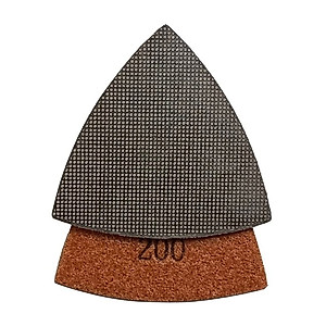 3" Triangular Diamond Grinding/Polishing Pads for Oscillating Tools, 30, 60, 120, 200, 400, 800, 1500, 3000 Grit