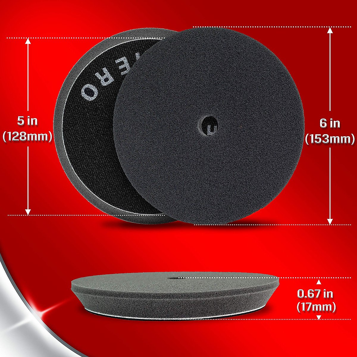 3pcs 5 inch Polishing Pads, 5'' Orbital Buffer Pads Hook and Loop Buffing Pads, Foam Polish Pad for Compounding, Polishing and Waxing, for 5'' Backing Plate