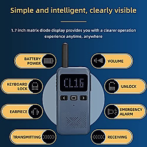 Retevis RB19 Walkie Talkies, Ultra-Slim Two Way Radios Rechargeable, USB-C,1650mAh Battery, Dot Matrix Screen,Handsfree 2 Way Radio for Clinic Small Business Office Easter Basket Gifts Skiing(3 Pack)