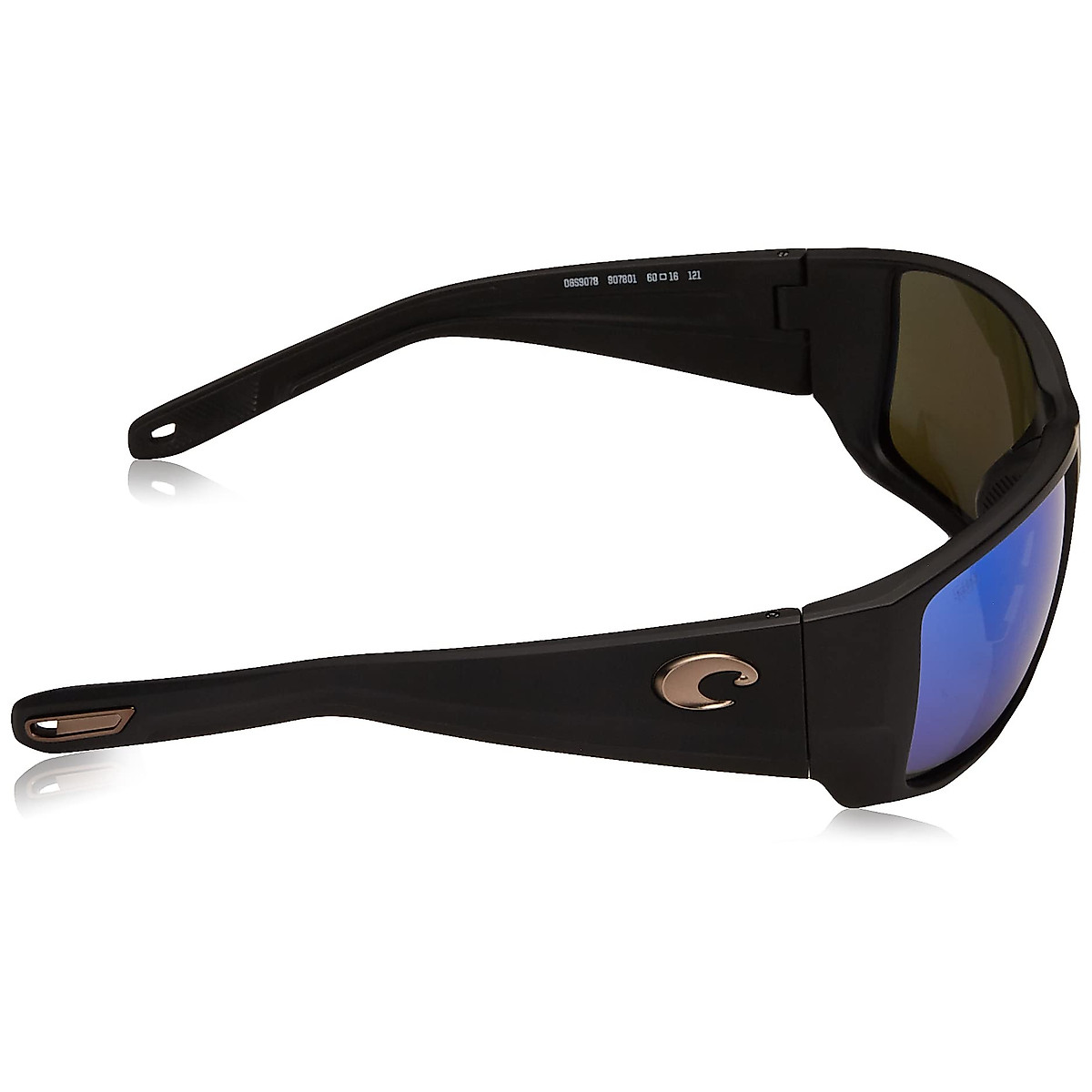 Costa Del Mar Man Sunglasses Matte Black Frame - Blue Mirror Lenses - 60MM