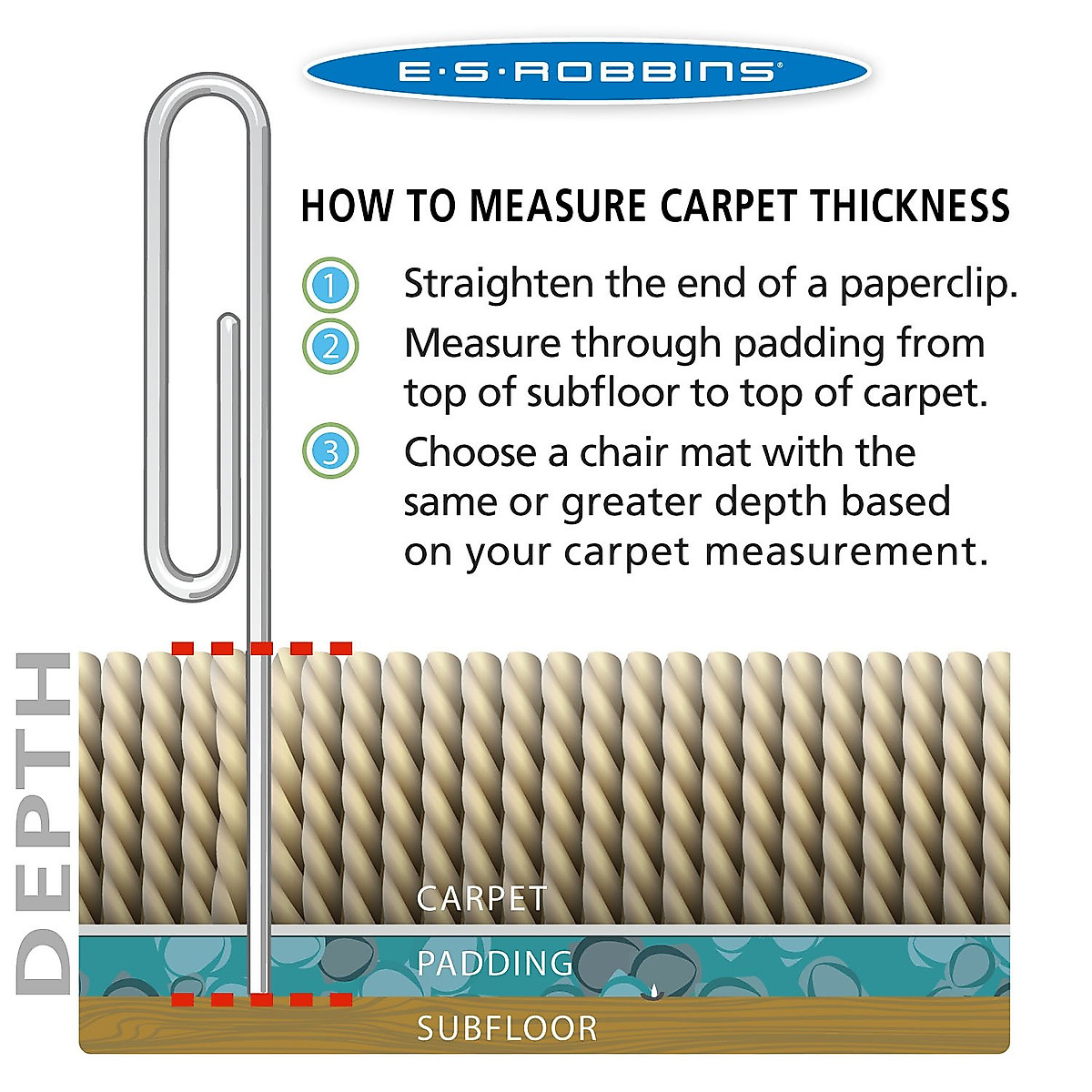 ES Robbins Extra High Pile Carpet ChairMat, Rectangle 72"x96" Straight Edge