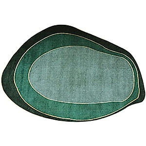 Irregular Shaped Modern Emerald Green Area Rug for Living Room Dining Room Playroom Bedroom Soft Fluffy Rug Extra Large Indoor Outdoor Carpet 5x7ft